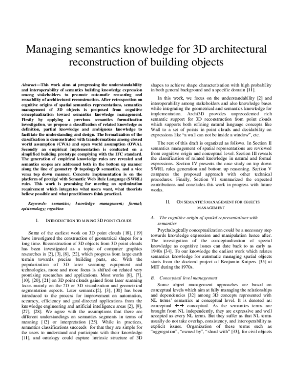 (PDF) Managing Semantics Knowledge for 3D Architectural Reconstruction ...