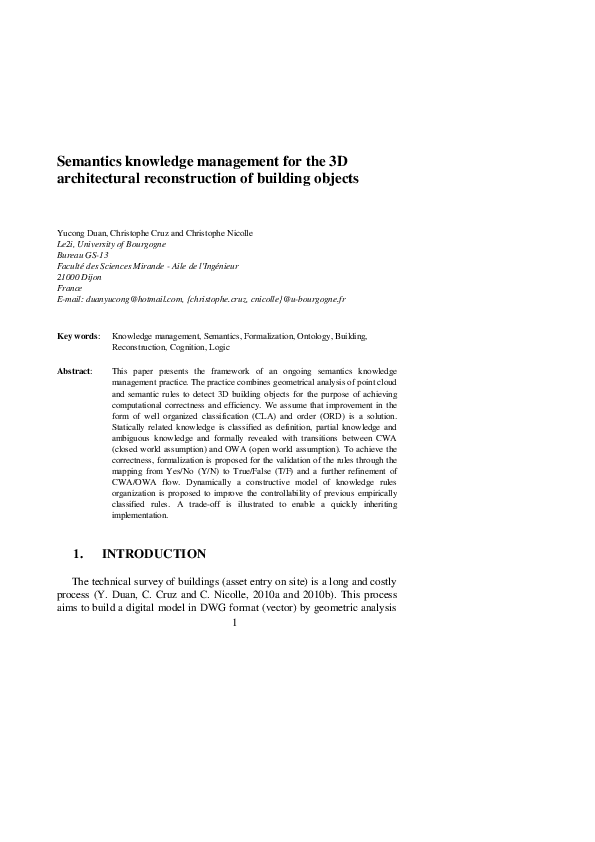 (PDF) Semantics knowledge management for the 3D architectural ...