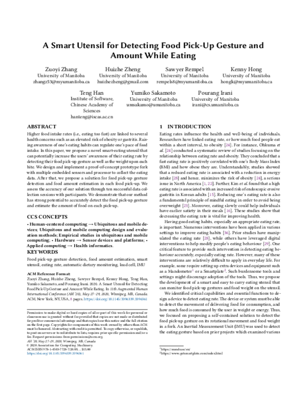 (PDF) A smart utensil for detecting food pick-up gesture and amount ...