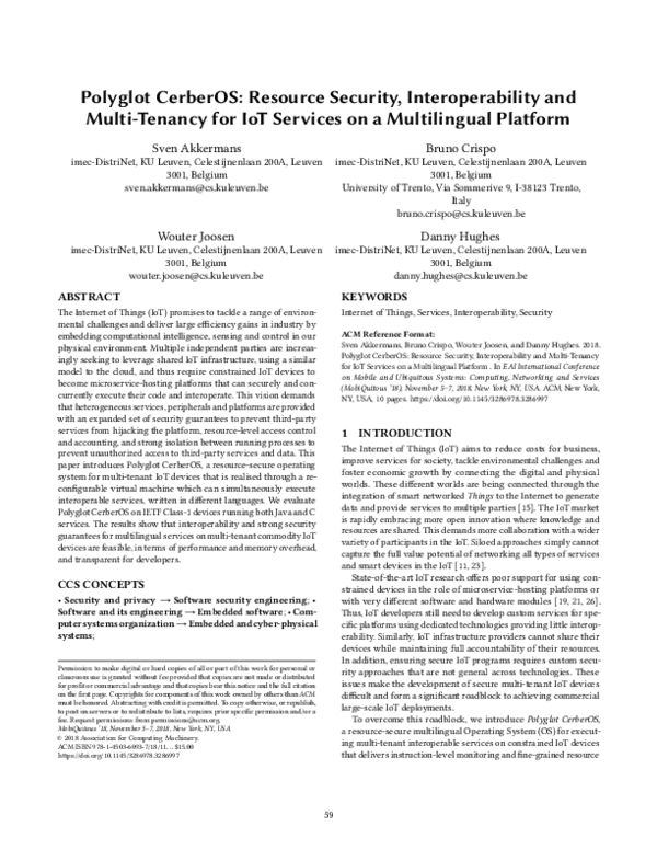 (PDF) Polyglot CerberOS: Resource Security, Interoperability and Multi ...