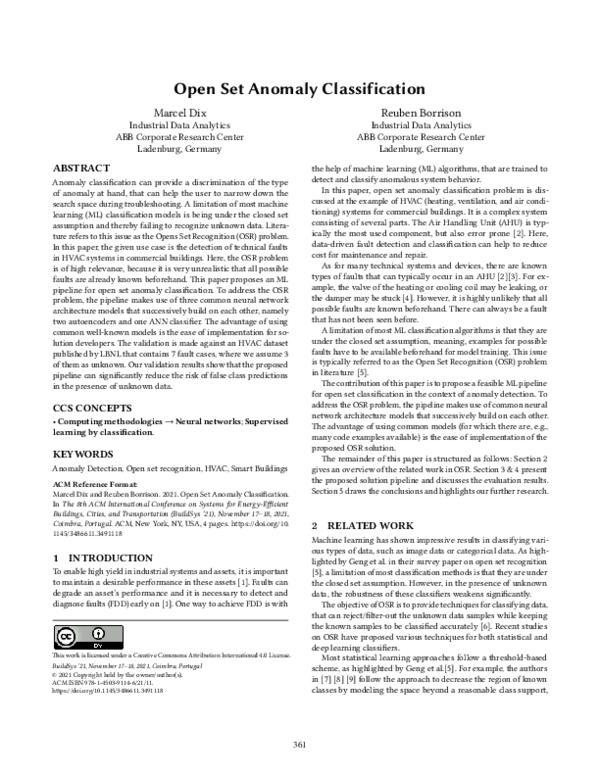 (PDF) Open set anomaly classification