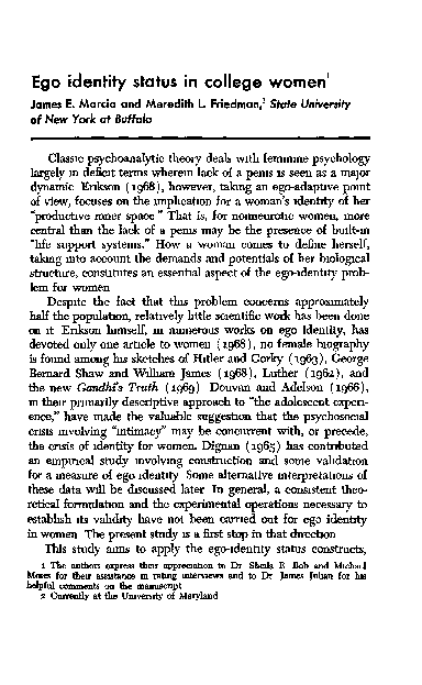 (PDF) Ego identity status in college women1