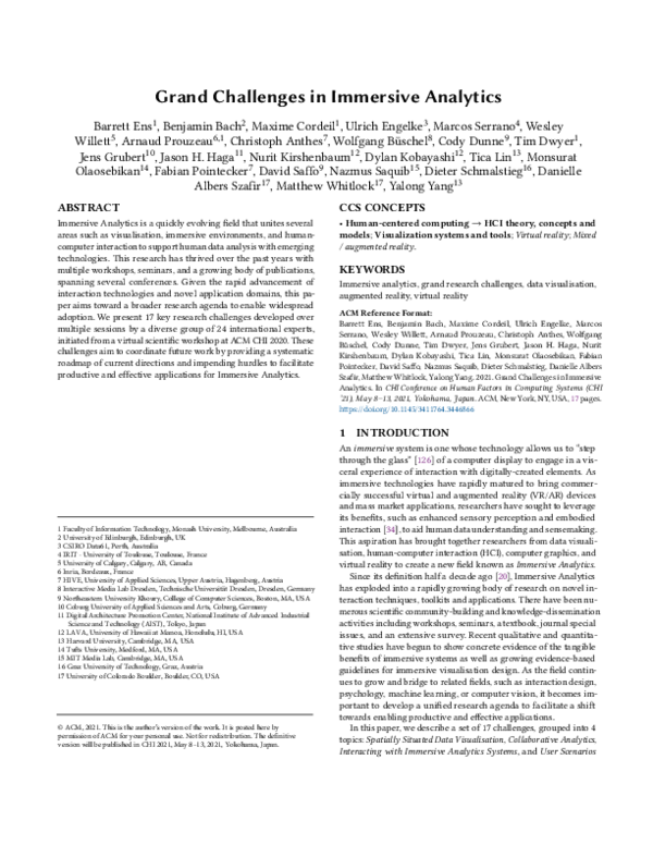 (PDF) Grand Challenges in Immersive Analytics