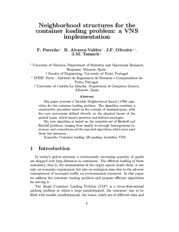 (PDF) Neighborhood structures for the container loading problem: a VNS ...