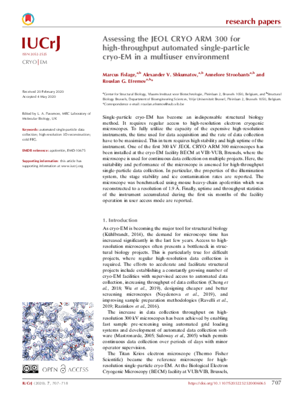 (PDF) Assessing the JEOL CRYO ARM 300 for high-throughput automated ...