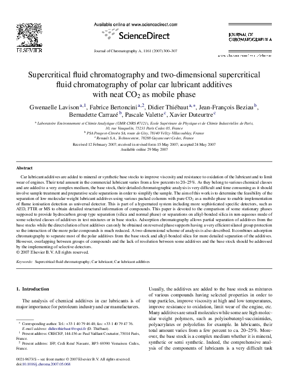 (PDF) Supercritical fluid chromatography and two-dimensional ...
