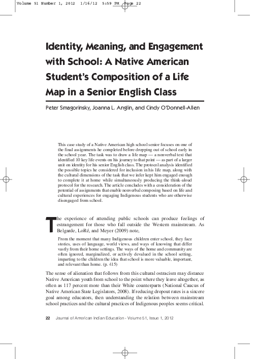 (PDF) Identity, Meaning, and Engagement with School: A Native American ...