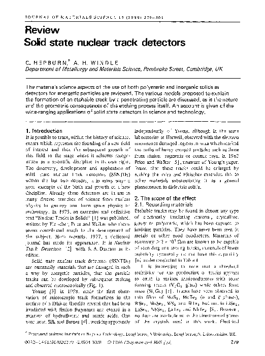 (PDF) Solid state nuclear track detectors