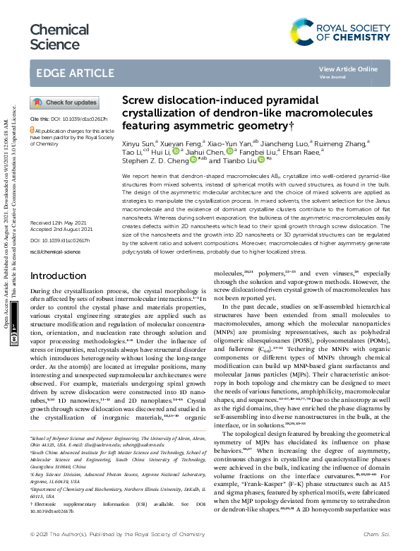 (PDF) Screw Dislocation and Pyramidal Crystallization