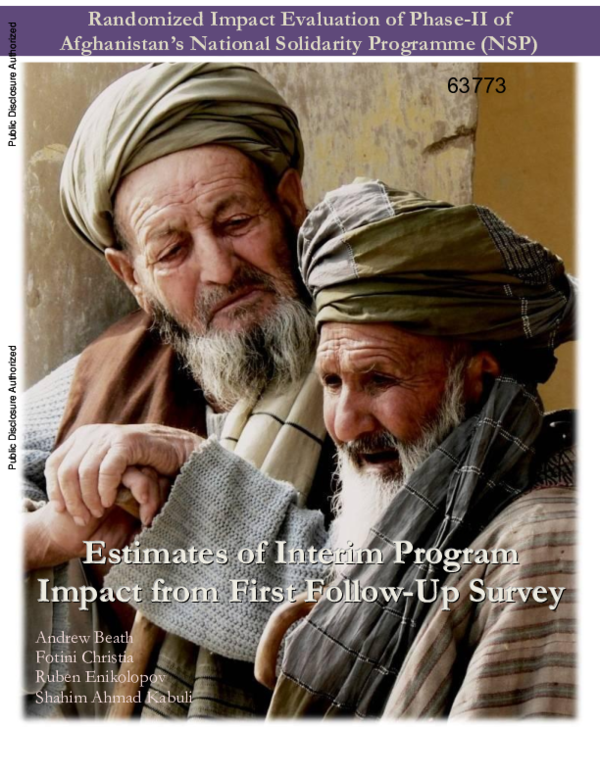 (PDF) Randomized impact evaluation of phase-II of Afghanistan's ...