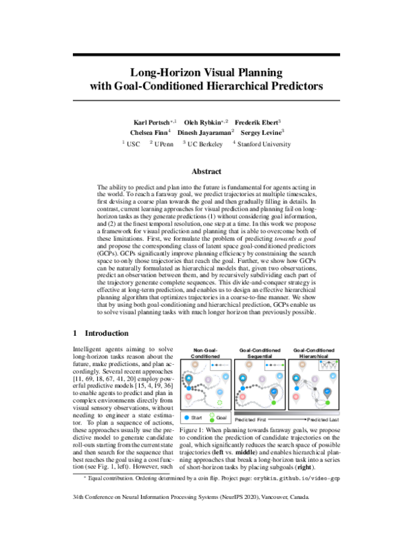 (PDF) Long-Horizon Visual Planning with Goal-Conditioned Hierarchical ...