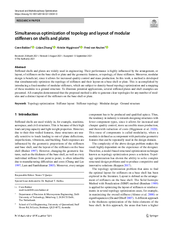 (PDF) Simultaneous optimization of topology and layout of modular ...