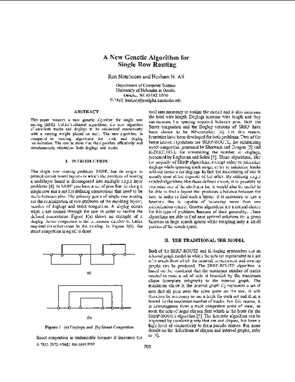(PDF) Genetic Algorithm for Single Row Routing