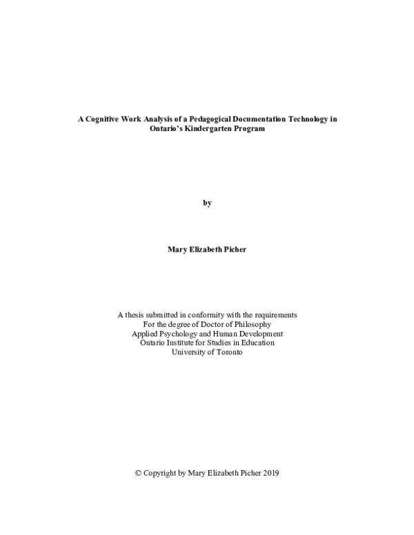 (PDF) A Cognitive Work Analysis of a Pedagogical Documentation ...