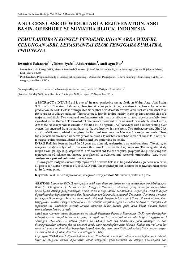 (PDF) A Success Case of Widuri Area Rejuvenation, Asri Basin, Offshore ...