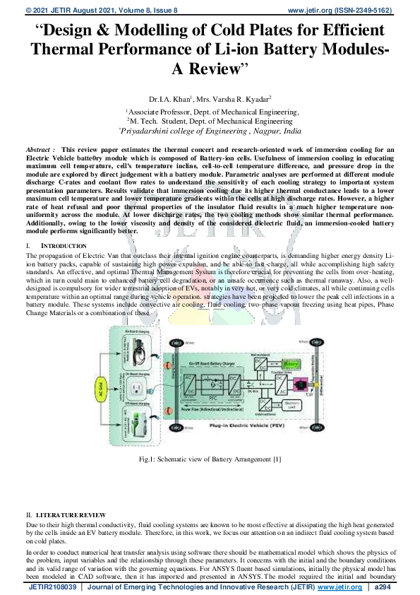 (PDF) “Design & Modelling of Cold Plates for Efficient Thermal ...