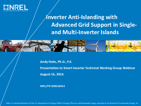 (PDF) Inverter Anti-Islanding with Advanced Grid Support in Single- and Multi-Inverter Islands