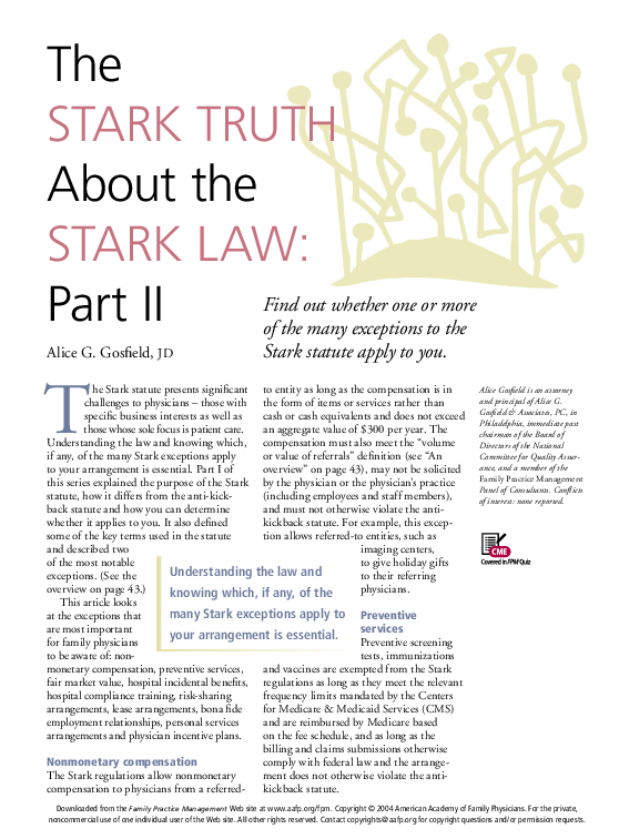 (PDF) The Stark truth about the Stark law: Part II | Alice Gosfield ...