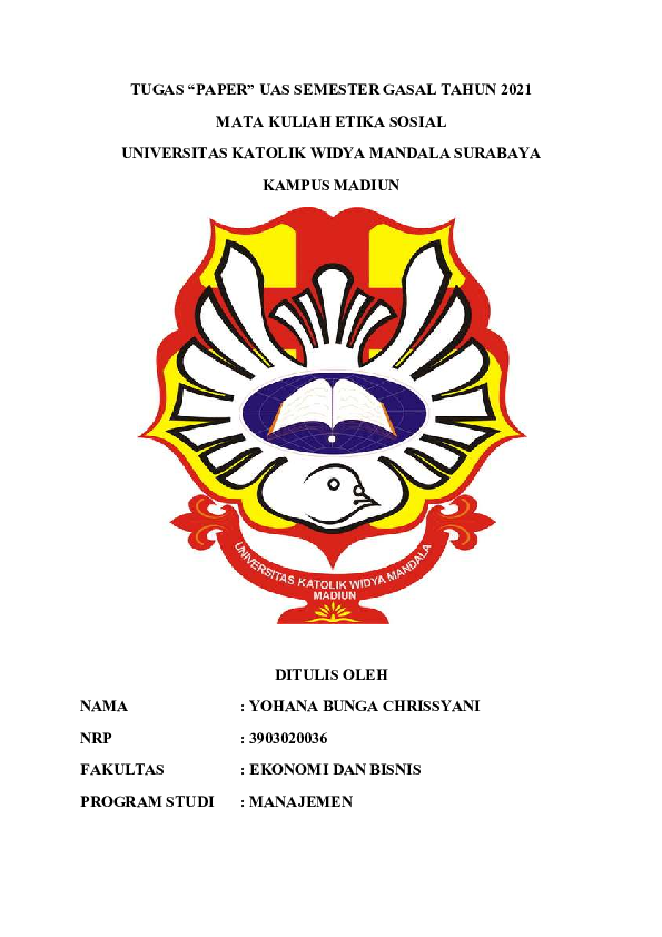 (PDF) TUGAS "PAPER" UAS SEMESTER GASAL TAHUN | Yohana Bunga - Academia.edu