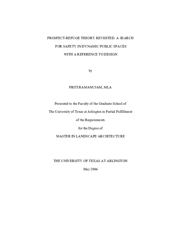 (PDF) Prospect-Refuge Theory Revisited: A Search for Safety in Dynamic ...
