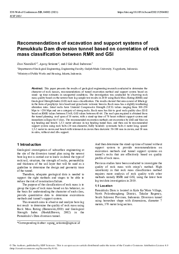 (PDF) Recommendations of excavation and support systems of Pamukkulu ...