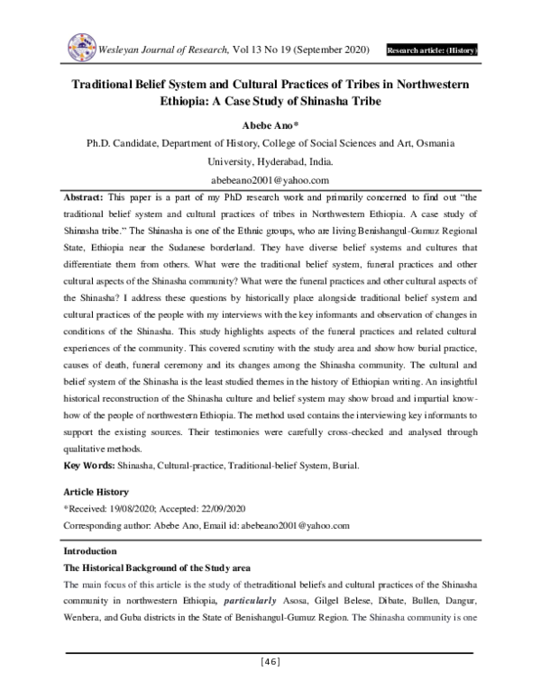 (PDF) Traditional Belief System and Cultural Practices of Tribes in ...