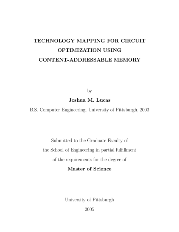 (PDF) TECHNOLOGY MAPPING FOR CIRCUIT OPTIMIZATION USING CONTENT ...