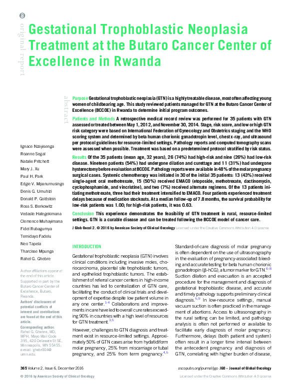 (PDF) GTN Treatment Outcomes in Rwanda's Butaro Center