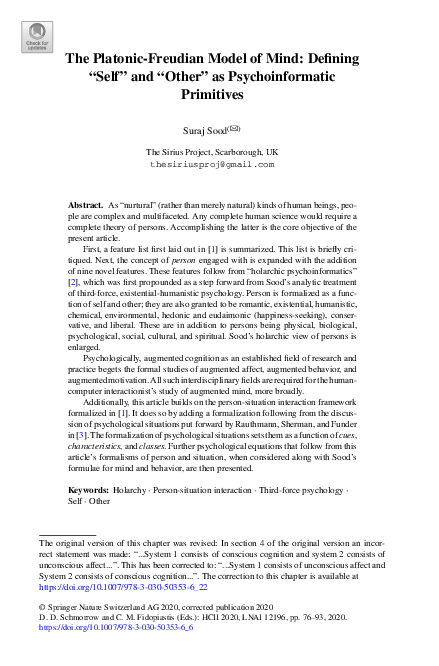 (PDF) Correction to: The Platonic-Freudian Model of Mind: Defining ...