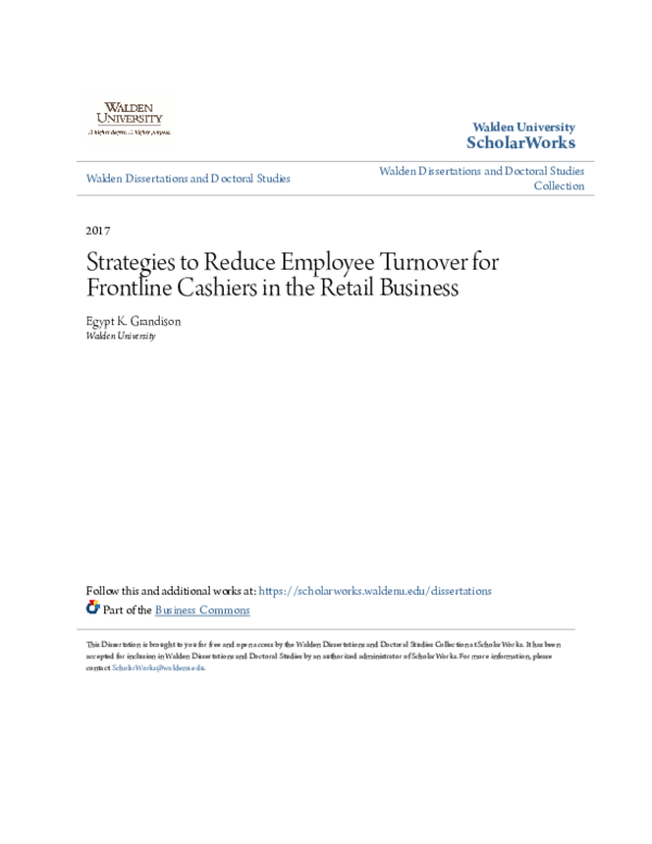 (PDF) Strategies to Reduce Employee Turnover for Frontline Cashiers in ...