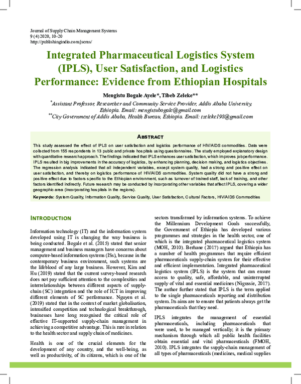 (PDF) Integrated Pharmaceutical Logistics System (IPLS), User ...