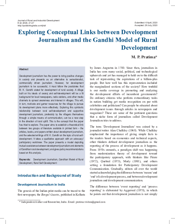 (PDF) Gandhi's Rural Development and Journalism Links