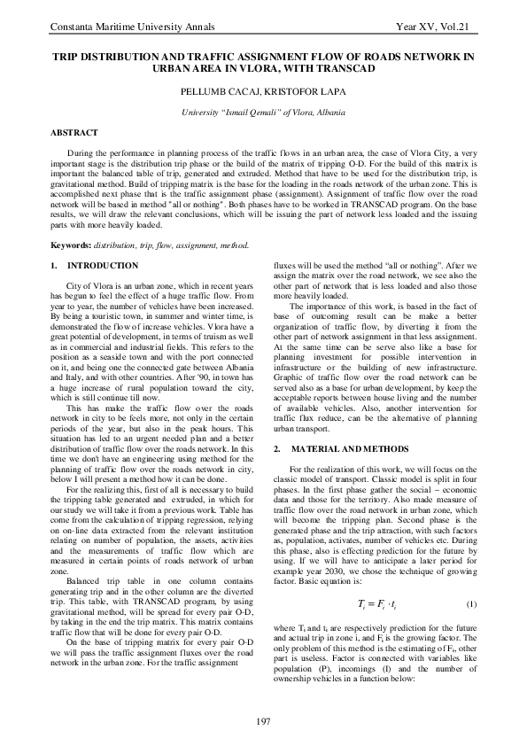 (PDF) Trip Distribution and Traffic Assignment Flow of Roads Network in ...