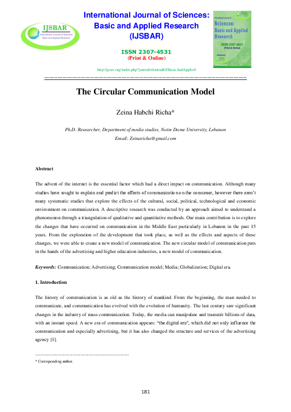 (PDF) The Circular Communication Model