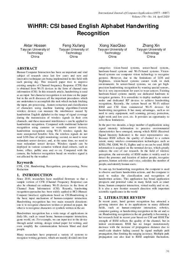 (PDF) WiHRR: CSI based English Alphabet Handwriting Recognition
