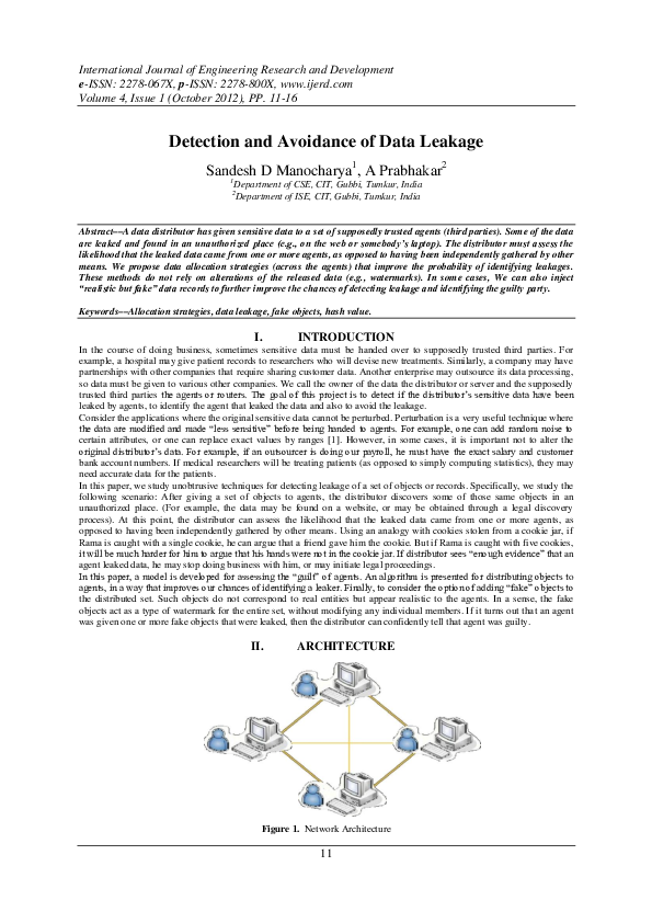 (PDF) Detection and Avoidance of Data Leakage