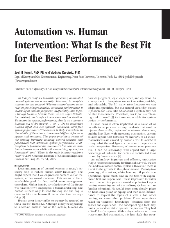 (PDF) Automation vs. Human intervention: What is the best fit for the ...