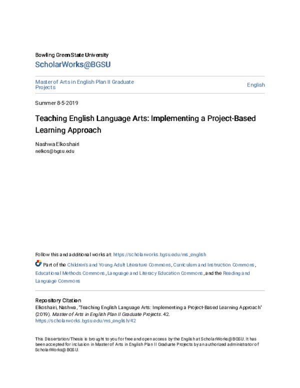 (PDF) Teaching English Language Arts: Implementing a Project-Based Learning Approach