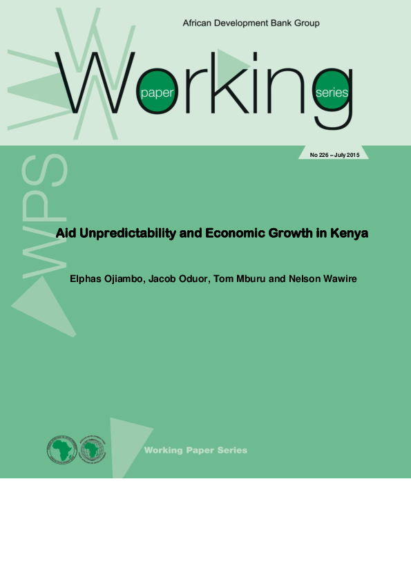 (PDF) Aid Unpredictability and Economic Growth in Kenya
