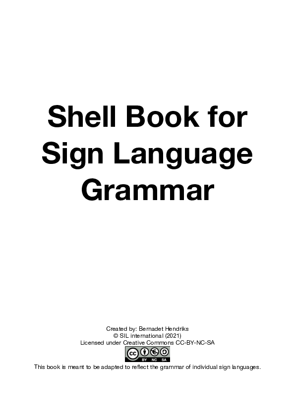 (PDF) Shell Book for Sign Language Grammar