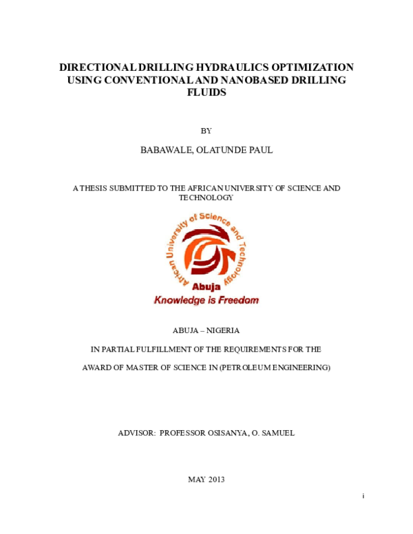 (PDF) Directional Drilling Hydraulics Optimization using Conventional and Nanobased Drilling Fluids