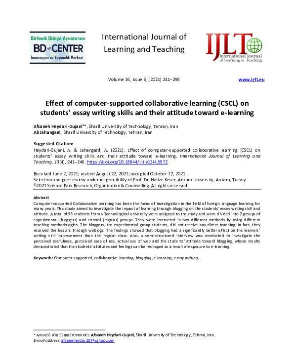 (PDF) Effect of computer-supported collaborative learning (CSCL) on ...