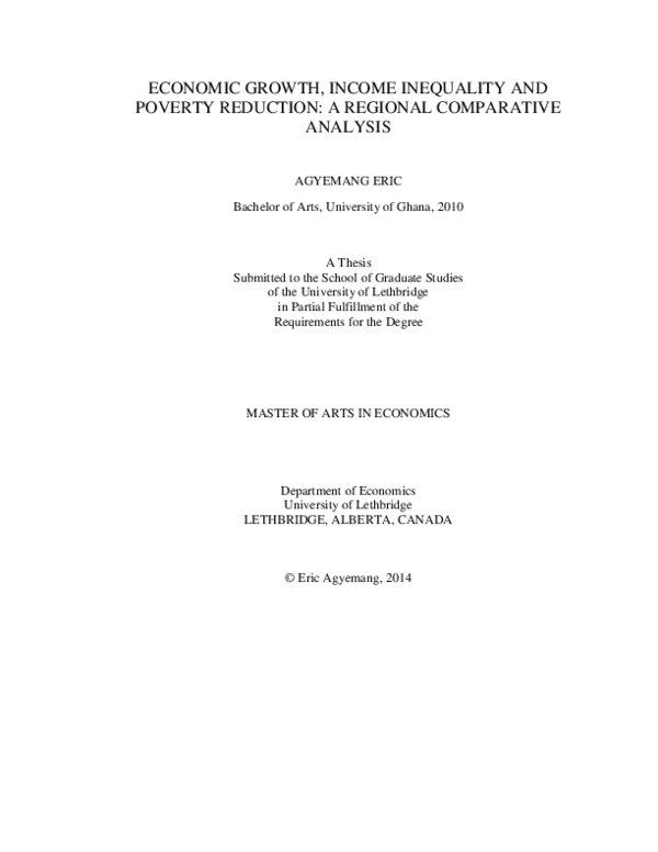 (PDF) Economic growth, income inequality and poverty reduction : a ...