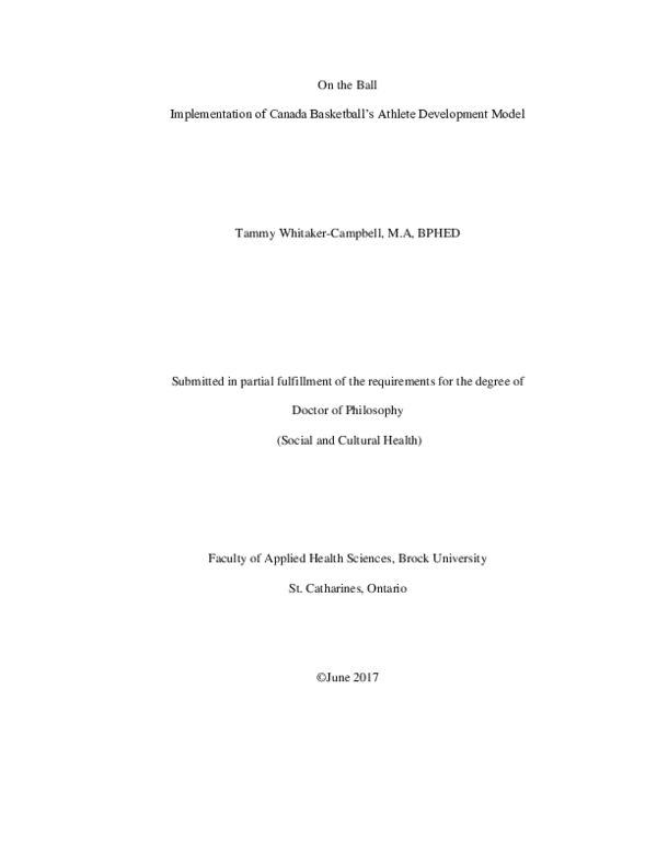 (PDF) On the Ball Implementation of Canada Basketball’s Athlete ...