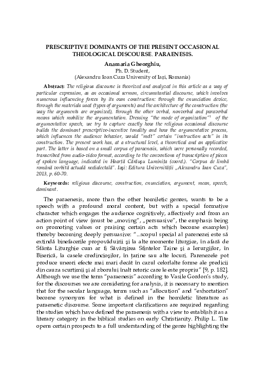 (PDF) Prescriptive Dominants of the Present Occasional Theological ...