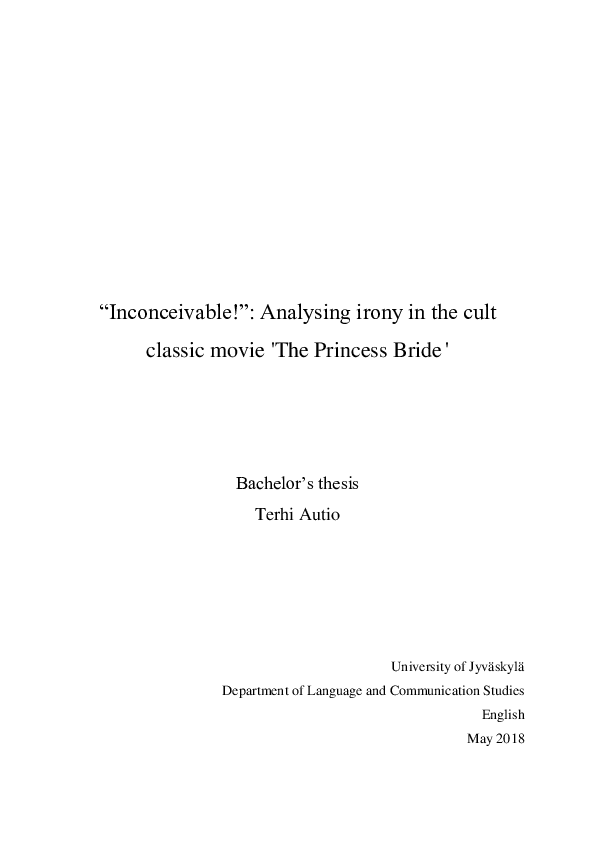 (PDF) “Inconceivable!”: Analysing irony in the cult classic movie 'The ...