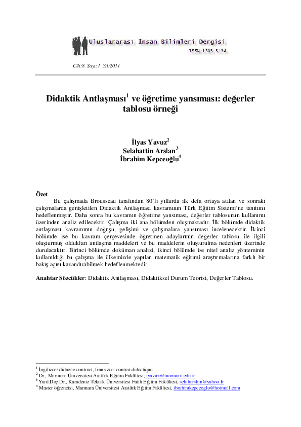 (PDF) Didactic Contract and its reflection to education: the case of ...