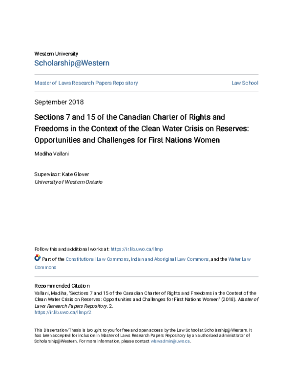 (PDF) Sections 7 and 15 of the Canadian Charter of Rights and Freedoms ...