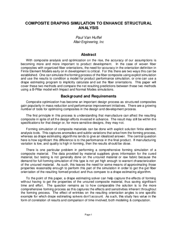 (PDF) Composite Draping Simulation to Enhance Structural Analysis