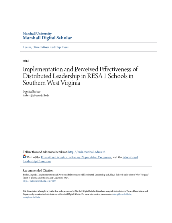(PDF) Implementation and Perceived Effectiveness of Distributed ...